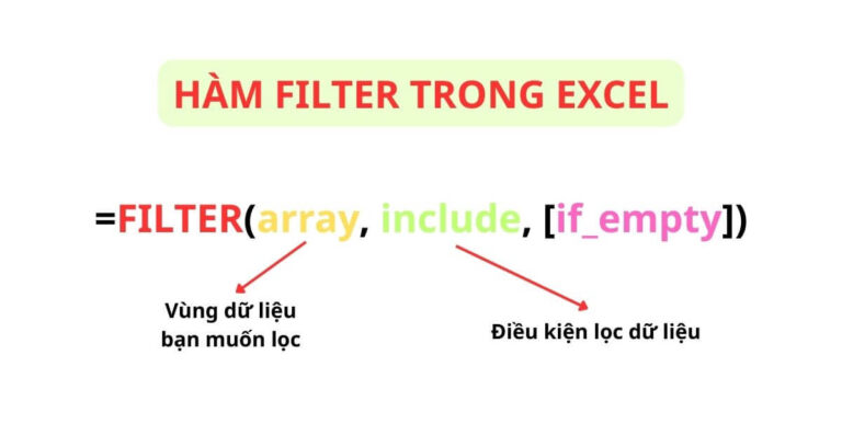 Cách sử dụng hàm FILTER trong Excel và 3 lỗi sai thường gặp